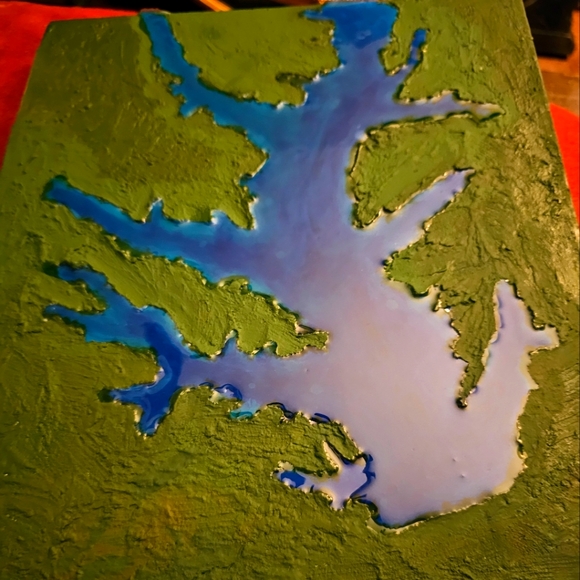 Art | Resin Textured Lake Conroe Map Artwork 20 | Poshmark